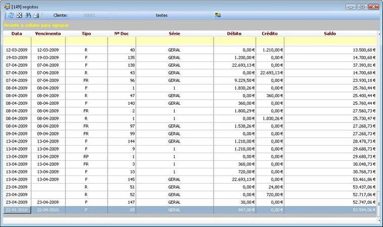 Facturação > Conta Corrente